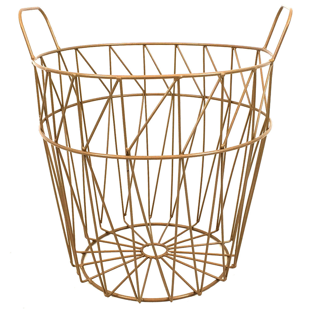 Large Gold Metal Basket with Handles | At Home Large Gold Metal Basket with Handles | At Home